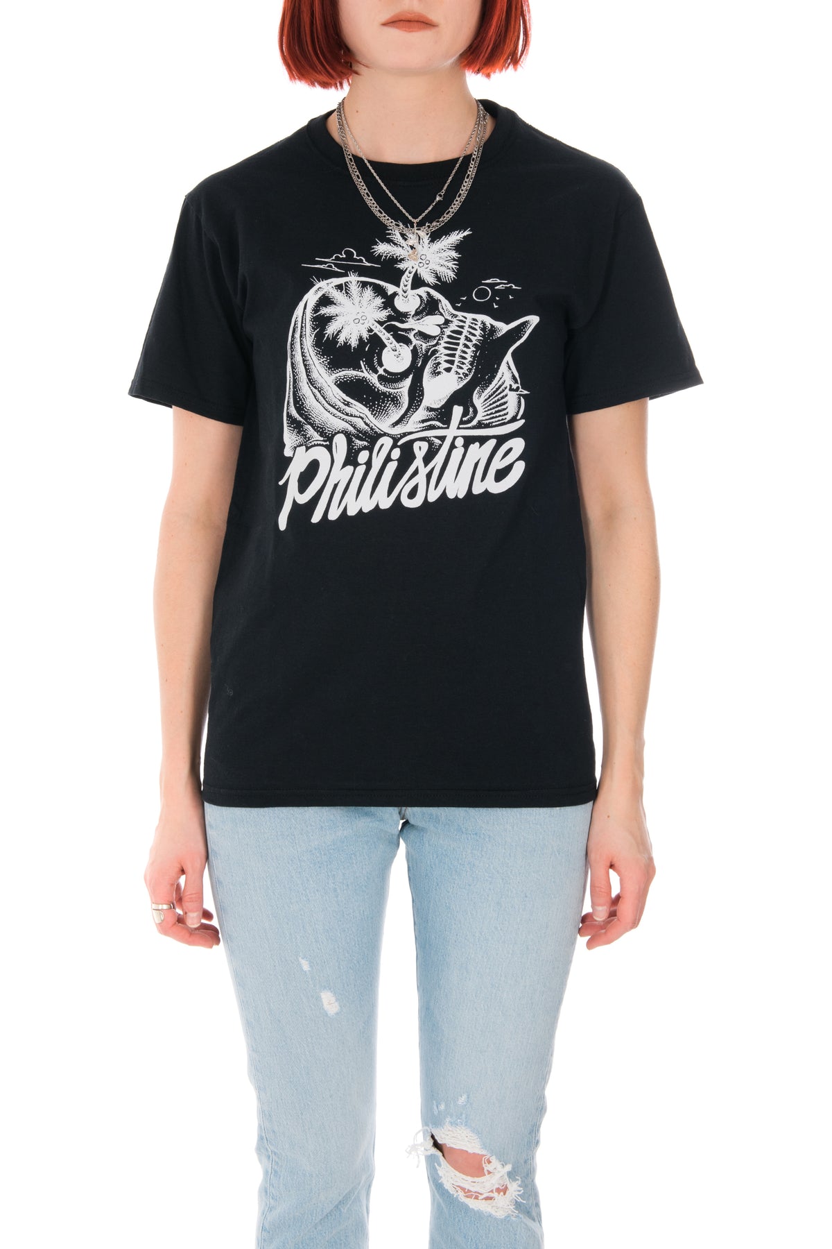 Philistine Palm Reaper Tee in Black